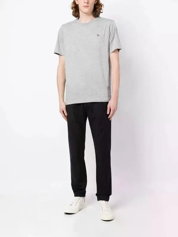 Paul Smith Zebra Embroidered-logo T-shirt - Grey