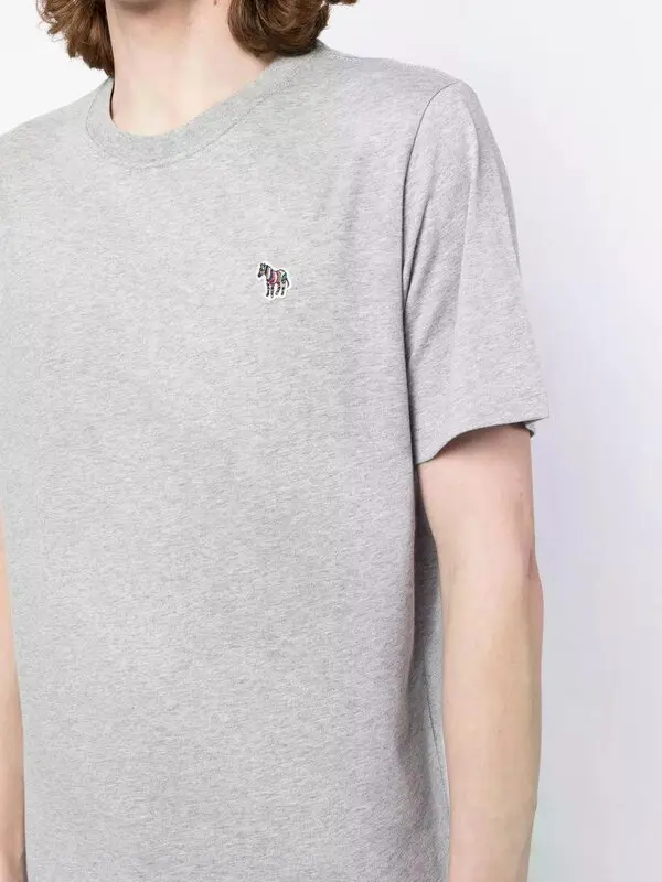 Paul Smith Zebra Embroidered-logo T-shirt - Grey