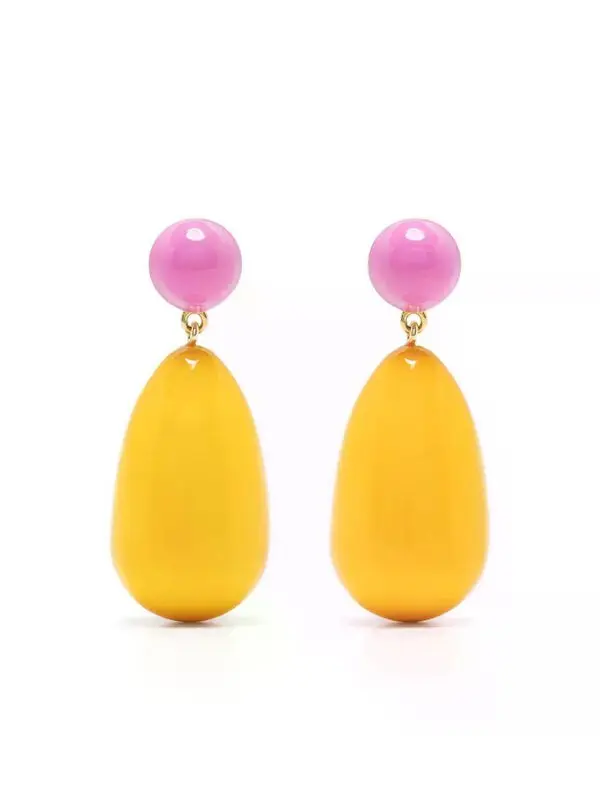 ESHVI Two-tone Tear Drop Earrings - Yellow