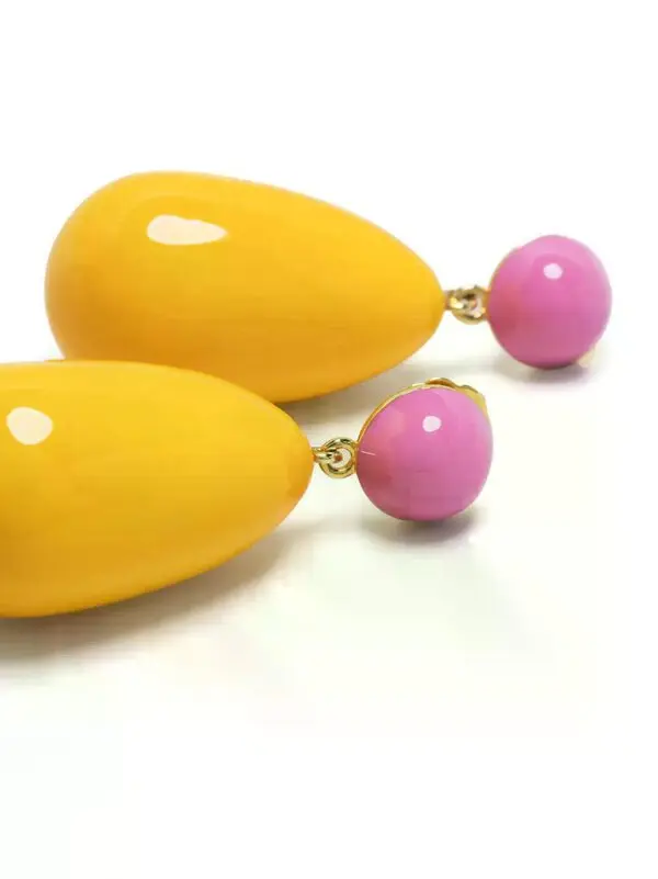 ESHVI Two-tone Tear Drop Earrings - Yellow