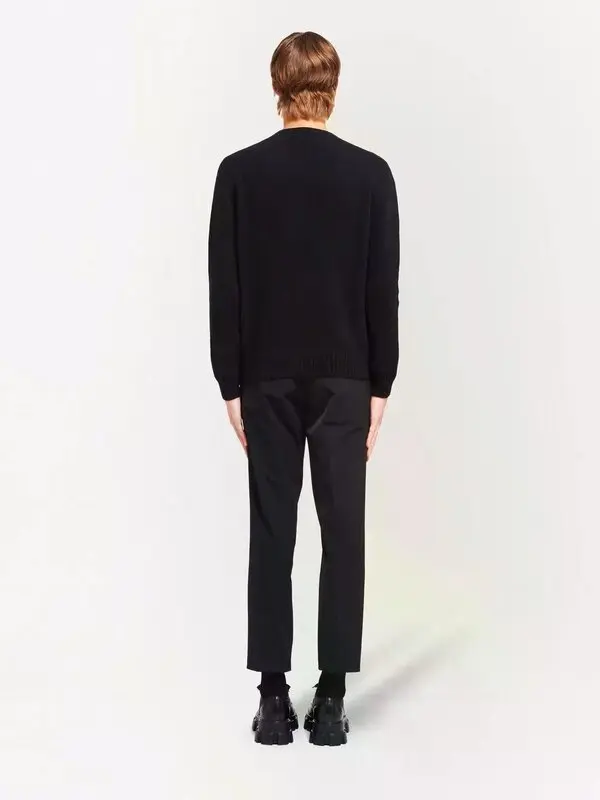 Prada Logo Intarsia Wool-cashmere Sweater
