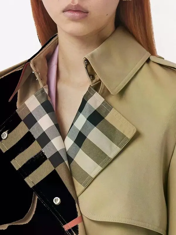 Burberry Check Lapel Trench Coat