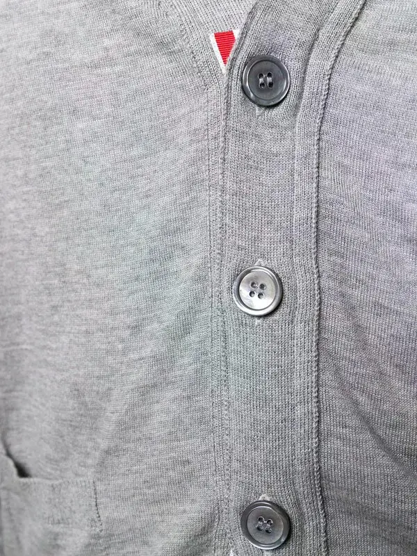 Thom Browne 4-bar V-neck Merino Wool Cardigan