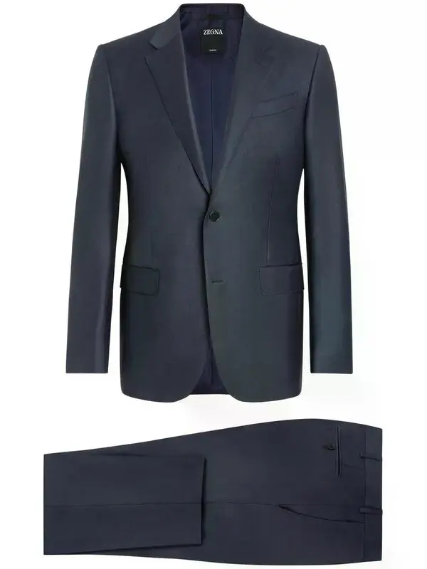 Zegna Trofeo Single-breasted Wool Suit - Blue