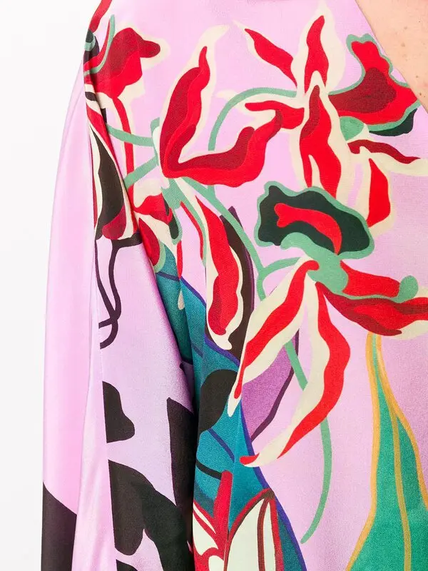 Valentino Garavani Floral Ramage Blouse With Feather Embellishment - Pink
