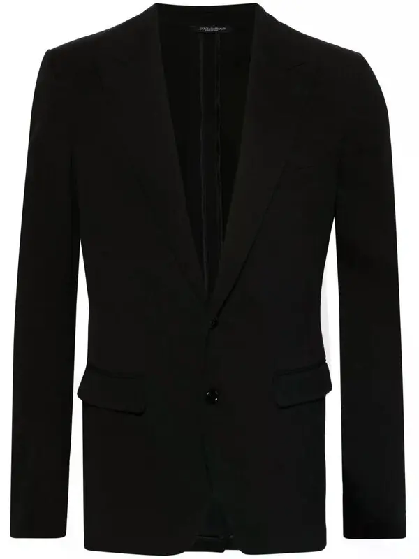 Dolce & Gabbana Single-breasted Textured Blazer - Black