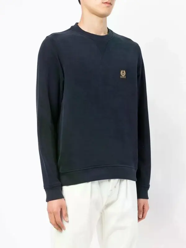 Belstaff Logo Patch Cotton Sweatshirt - Blue