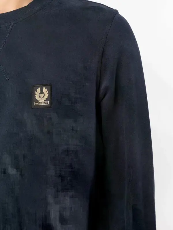 Belstaff Logo Patch Cotton Sweatshirt - Blue