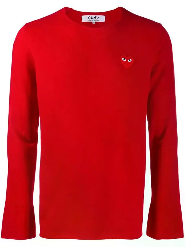 Play Comme Des Garcon Appliqué Heart Sweater - Red