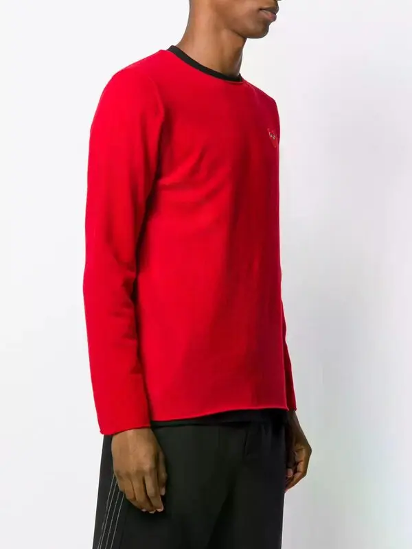 Play Comme Des Garcon Appliqué Heart Sweater - Red