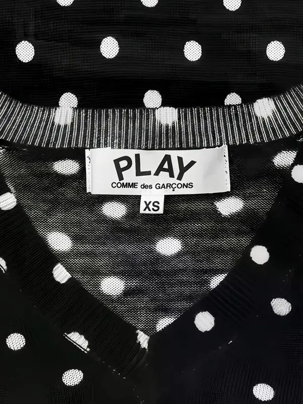 Play Comme Des Garcon Polka-dot Knitted Sweater