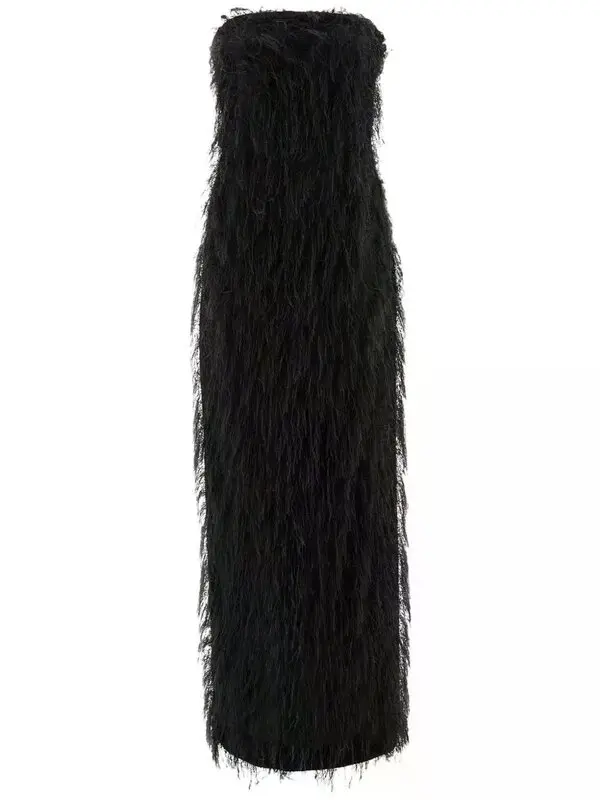 FERRAGAMO Fringed Maxi Dress - Black