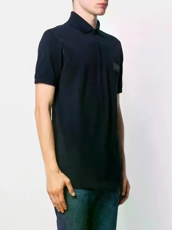 Dolce & Gabbana Logo-tag Piqué Polo Shirt - Blue