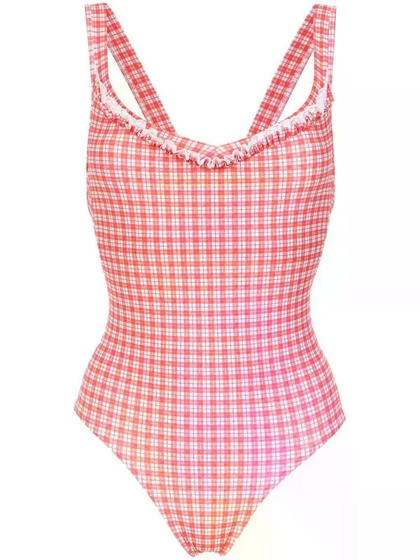 AMIR SLAMA Plaid Swimsuit - Red