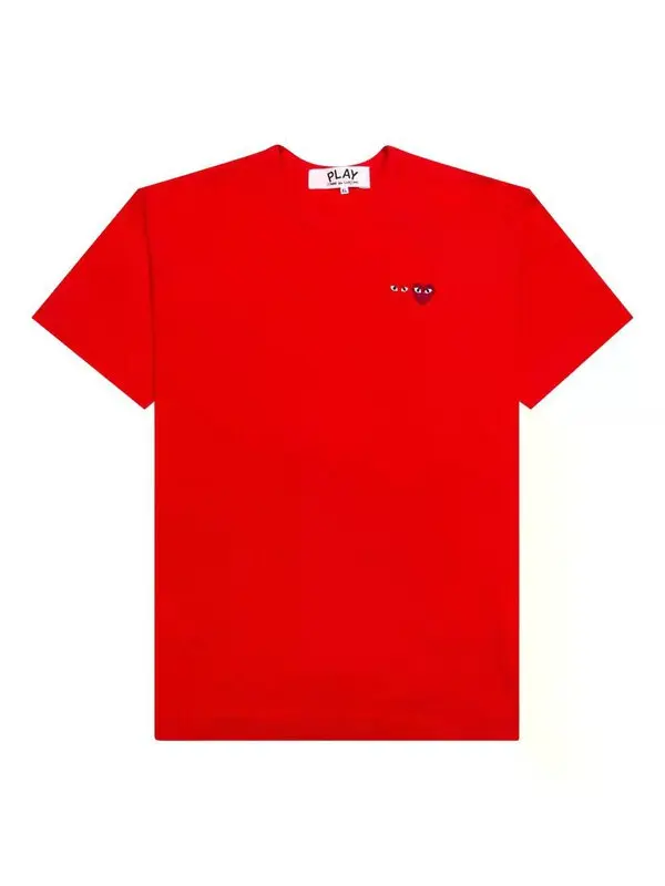 Play Comme Des Garcon Embroidered Logo T-shirt - Red