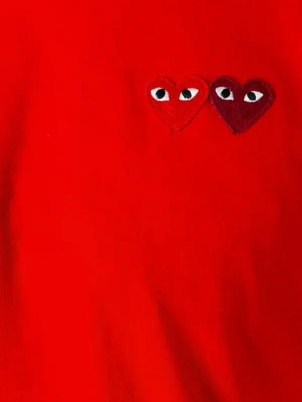 Play Comme Des Garcon Embroidered Logo T-shirt - Red