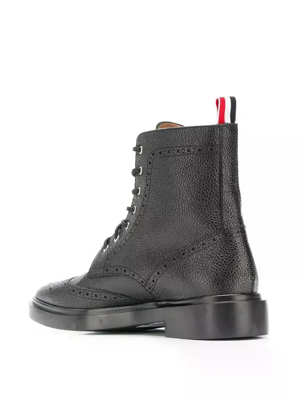 Thom Browne Brogue Detailed Leather Boots