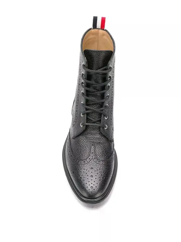 Thom Browne Brogue Detailed Leather Boots