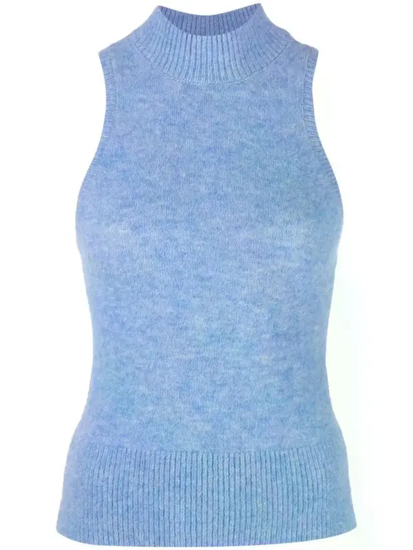 PATOU Mock-neck Knitted Top - Blue