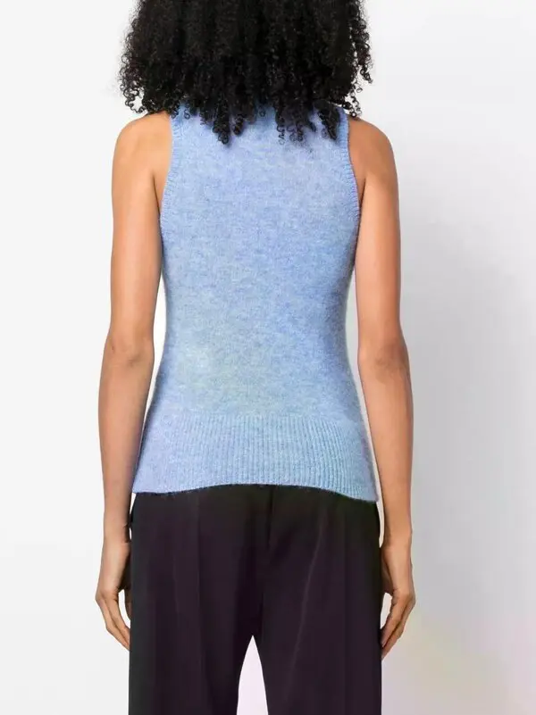 PATOU Mock-neck Knitted Top - Blue
