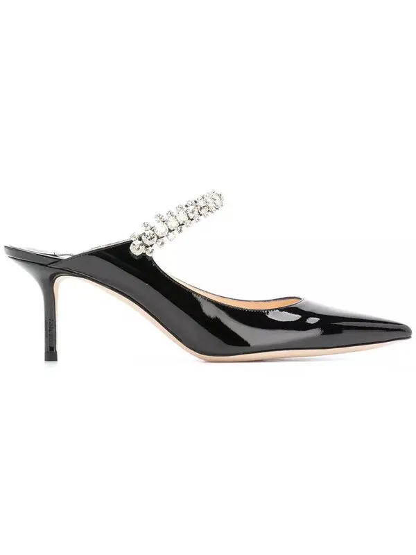 JIMMY CHOO 65mm Bing Leather Mules - Black