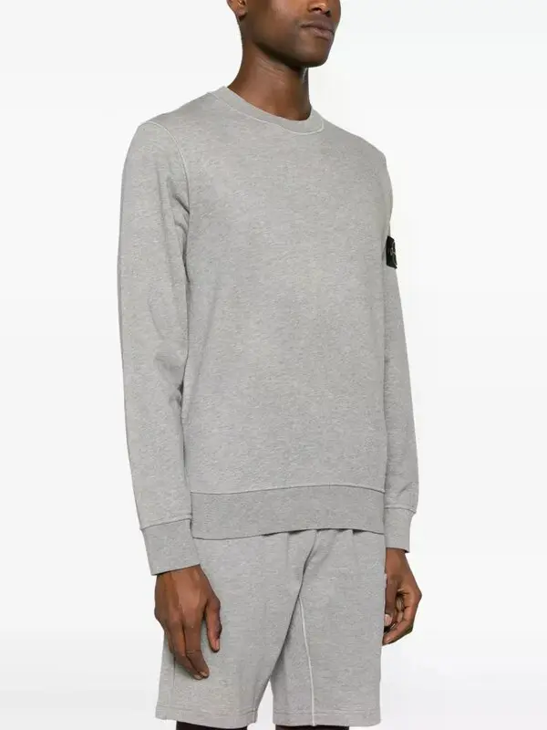 Stone Island Compass Badge Cotton Sweatshirt - Grey