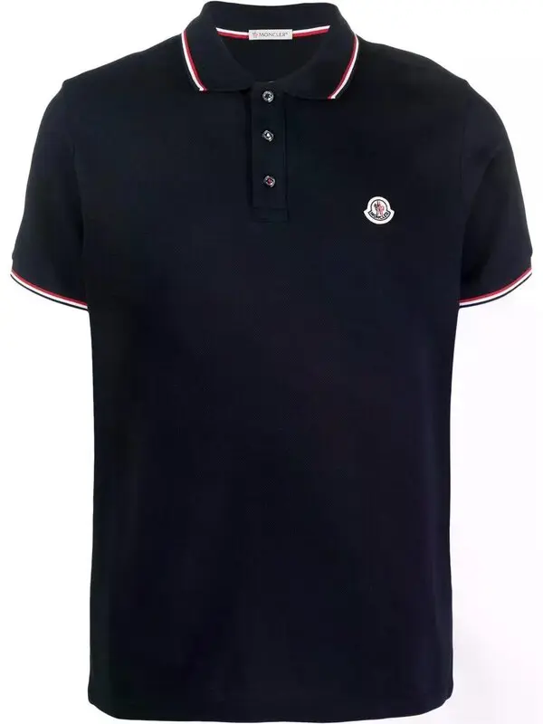 Moncler Striped Trim Polo Shirt