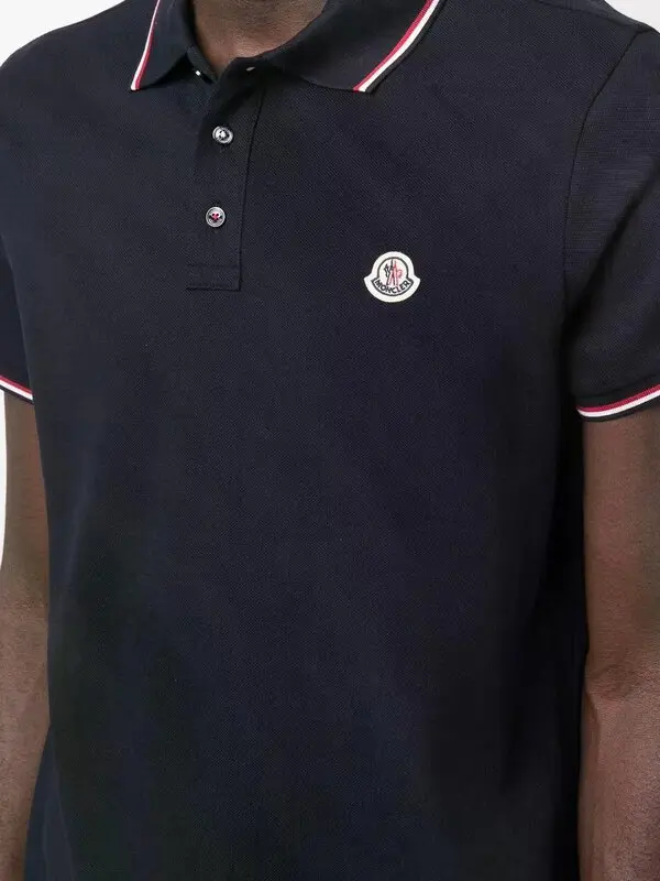 Moncler Striped Trim Polo Shirt