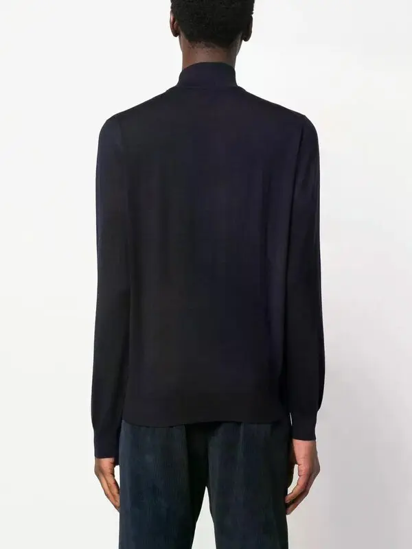 Corneliani Roll-neck Knit Jumper - Blue
