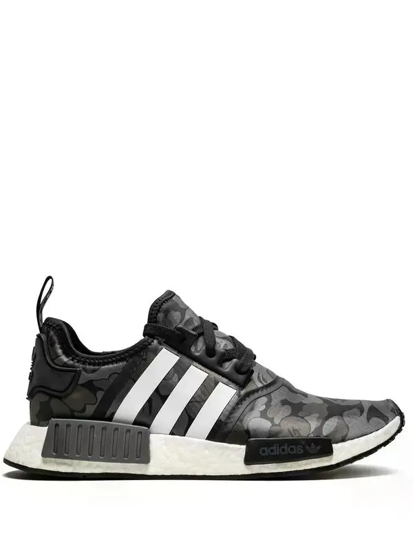 Adidas X Bape Nmd_r1 Camo Sneakers - Black