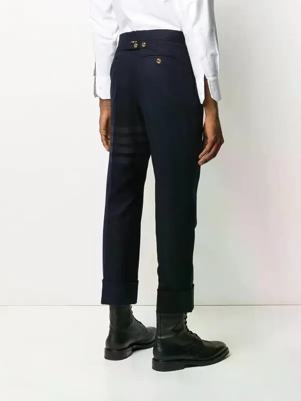 Thom Browne Tonal 4-bar Flannel Trousers - Blue