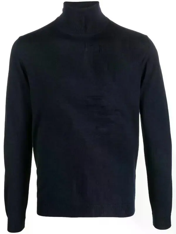 ROBERTO COLLINA Wool Roll-neck Jumper - Blue