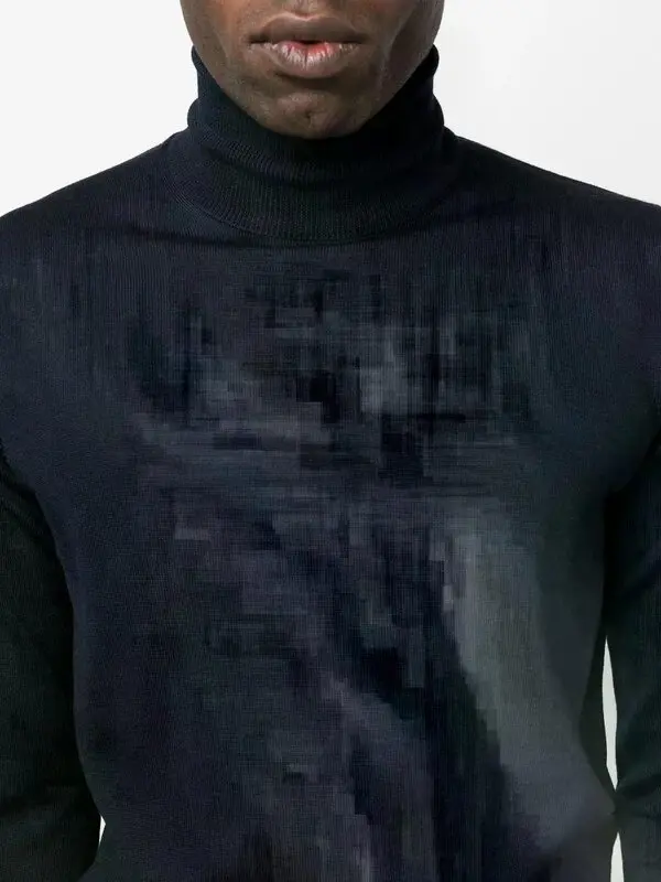 ROBERTO COLLINA Wool Roll-neck Jumper - Blue
