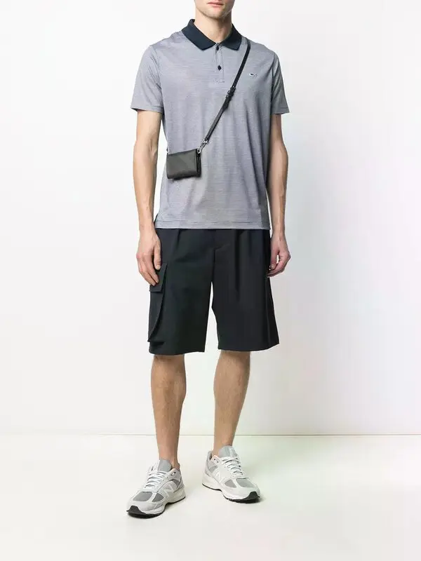 Paul & Shark Logo-patch Stripe-print Polo Shirt