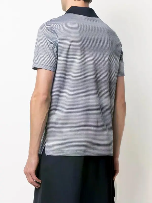 Paul & Shark Logo-patch Stripe-print Polo Shirt
