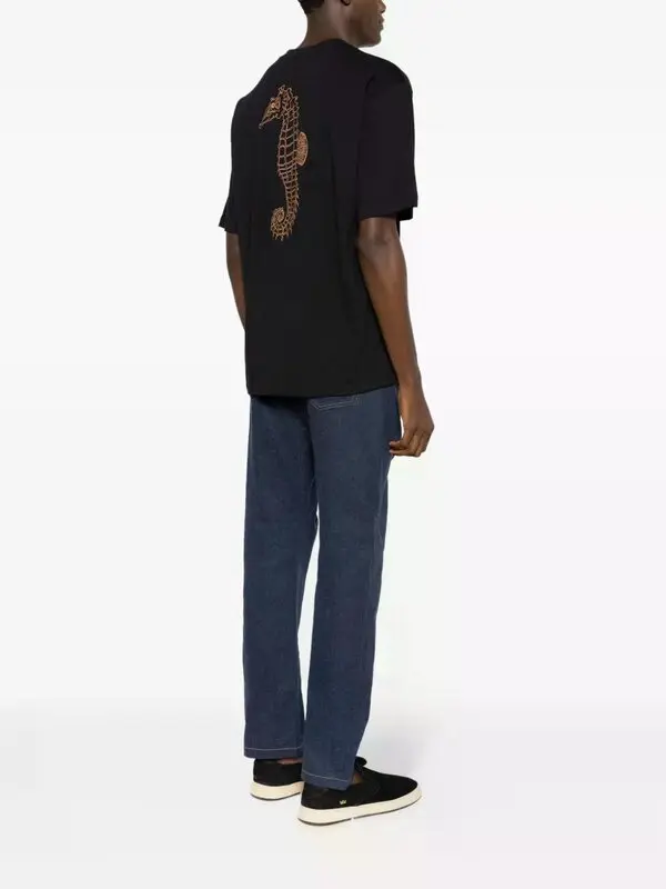 AMIR SLAMA Seahorse-print Cotton T-shirt