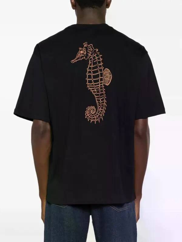 AMIR SLAMA Seahorse-print Cotton T-shirt