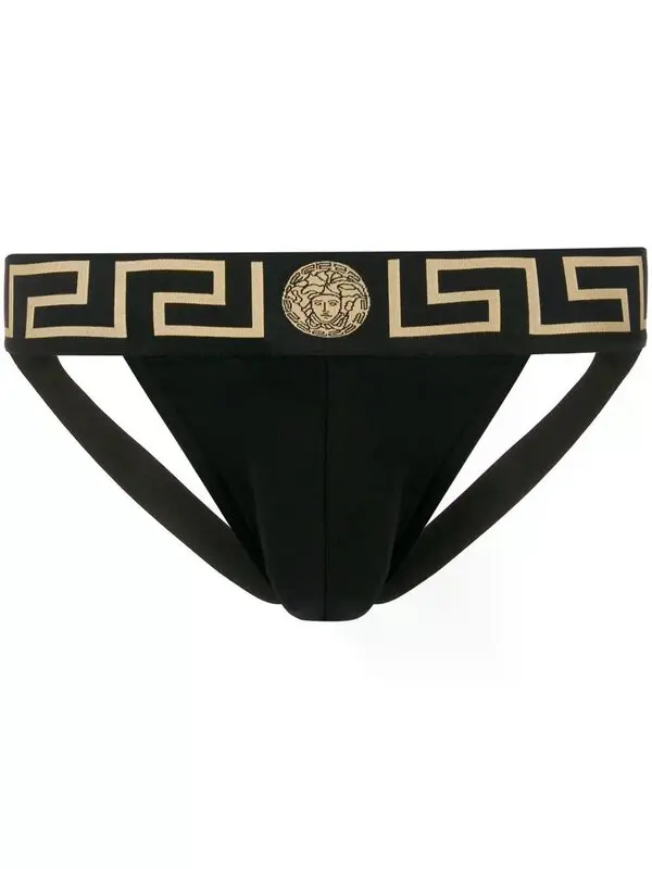 Versace Greca Border Jockstrap - Black