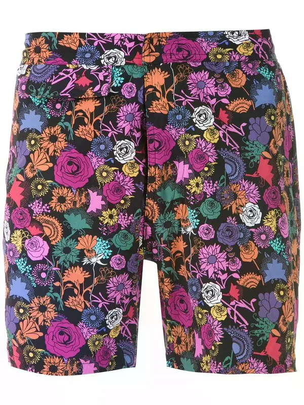 AMIR SLAMA Printed Swim Shorts - Black