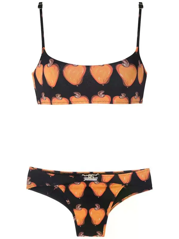 AMIR SLAMA Printed Bikini Set - Black