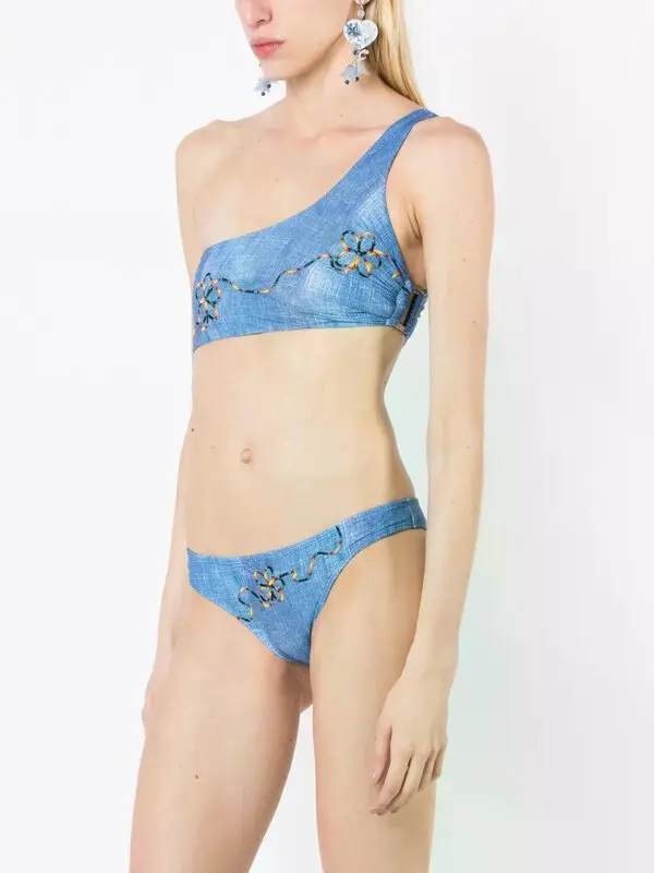 AMIR SLAMA Embroidered Two-piece Bikini Set