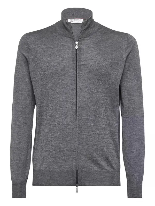 Brunello Cucinelli Zip-up Knit Cardigan - Grey