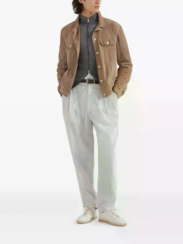 Brunello Cucinelli Zip-up Knit Cardigan - Grey