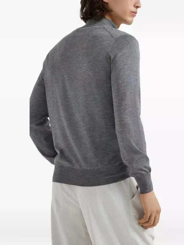 Brunello Cucinelli Zip-up Knit Cardigan - Grey