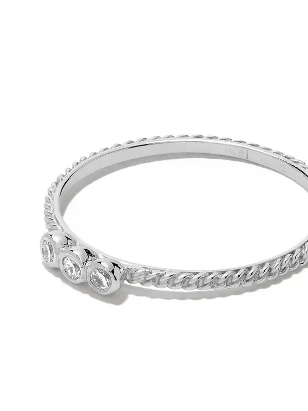 WOUTERS & HENDRIX 18kt White Gold Diamond Chain Ring - Silver