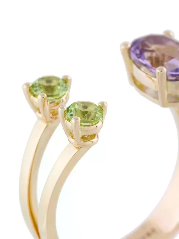 Delfina Delettrez 18kt Yellow Gold Ring With Amethyst And Peridot
