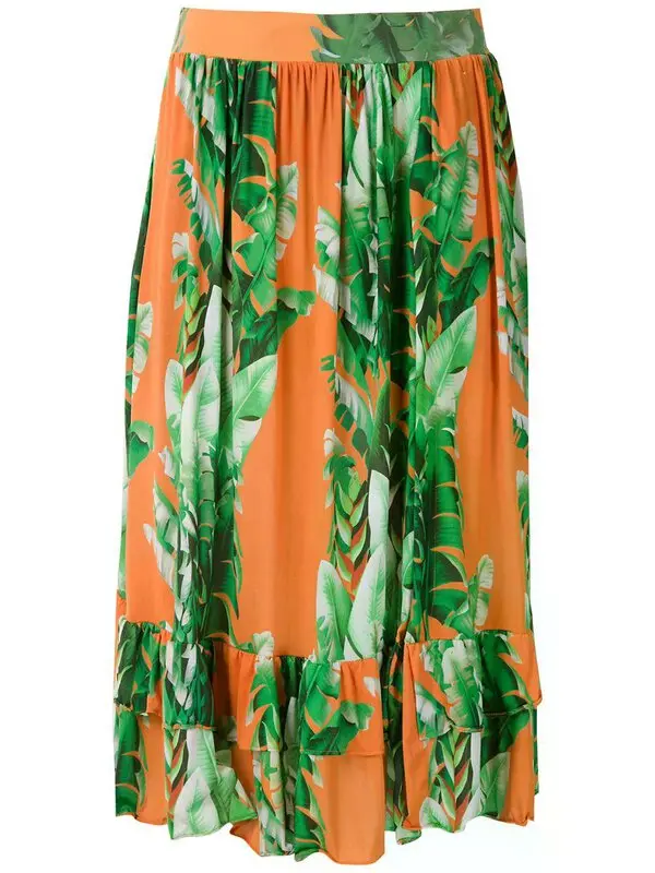 AMIR SLAMA Printed Ruffle Skirt
