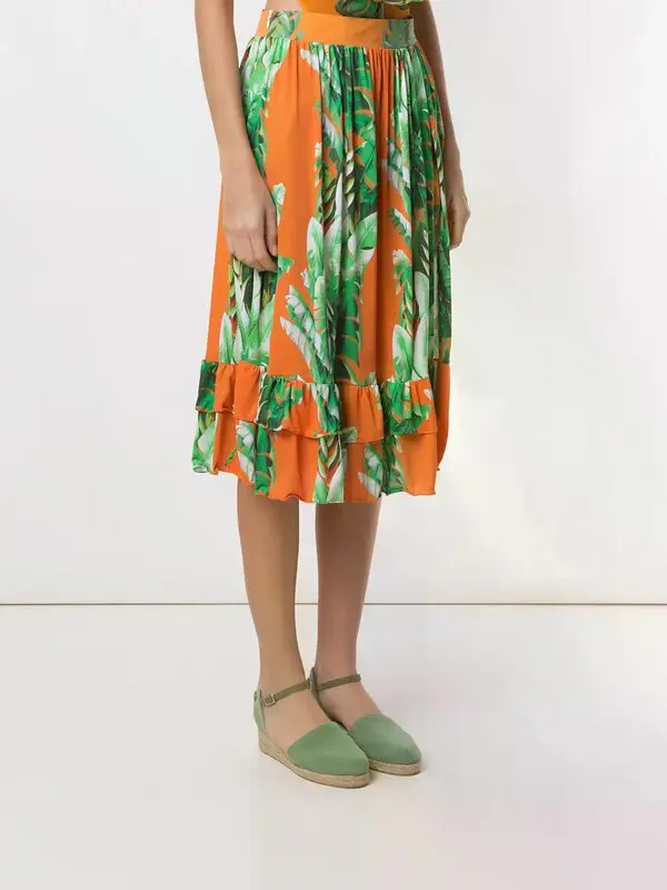 AMIR SLAMA Printed Ruffle Skirt