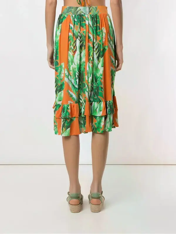 AMIR SLAMA Printed Ruffle Skirt