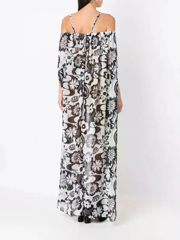 AMIR SLAMA Floral-print Maxi Beach Dress